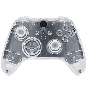 eXtremeRate Full Set Shell Buttons for Xbox Series X & S Controller, Clear Replacement Accessories Side Rails Grips Front Back Plate Cover for Xbox Core Wireless Controller [Controller Excluded]