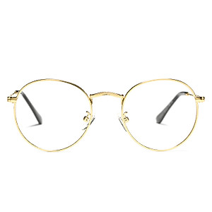 Pro Acme Classic Round Metal Clear Lens Glasses Frame Unisex Circle Eyeglasses (Gold)