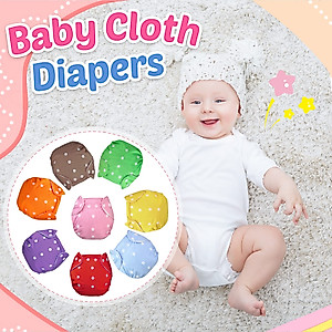 18 Pcs Baby Cloth Diapers Adjustable Reusable One Size Washable Nappy Covers Baby Cloth Pocket for Newborn Toddlers Boys Girls 8-25 Pound (No Inserts)