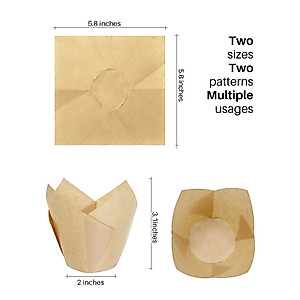 Tulip Muffin Liners, 250 Pcs Cupcake Liners, Grease-Proof Cupcake Wrappers of 3 Colors for Wedding and Birthday by DF DUAlFERV
