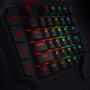 Redragon K585 DITI Wired One-Handed RGB Mechanical Gaming Keyboard, 42 Keys Type-C Professional Gaming Keypad w/Upgraded Hot-Swappable Socket, 7 Onboard Macro Keys & Detachable Wrist Rest