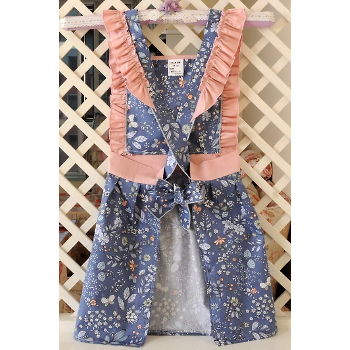 CRB Fashion Kids Cooking Baking Apron | Toddler, Little Girls, Cute Kitchen Chef Aprons (2 to 5 Years Old, Blue Blue)