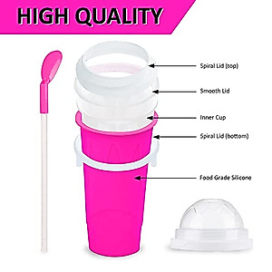 Benlight Slushy Cup | Travel Portable Instant Slushie Maker Cup Double Layer | TIK TOK Quick Frozen Magic Squeeze Cup | Homemade Milk Shake Coca Cola Ice Maker | Slushy Maker Cup for Kids & Family