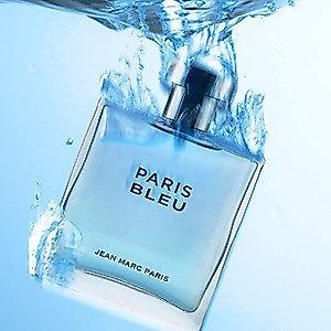 Jean Marc Paris Paris Bleu Homme Eau de Toilette Spray, 3.4 fl. oz., blue, Men's Cologne, Fresh Cologne, Notes of Bergamot, Lavender and Leather