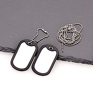 Paialco Stainless Steel Dog ID Tags Set Complete with Chains & Black Silencers