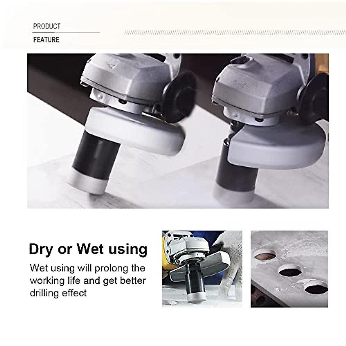 SHDIATOOL Diamond Core Drill Bits 2PCS 1/4 Inch for Porcelain Ceramic Tile Marble Brick Vacuum Brazed Hole Saw 6mm