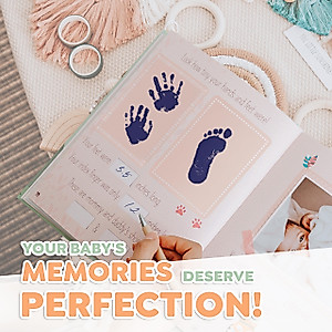 Kwii&Kwii - First-Year Baby Memory Book - Woodland Animals Theme - 80 Pages - Keepsake Album for Boys and Girls