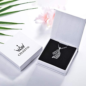 CELESTIA Horse Gifts for Women Sterling Silver Horse Pendant Necklace Horse Jewelry Gifts for Horse Lovers