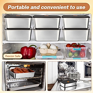 Blushtier 8 Set 67oz Stainless Steel Food Storage Containers Reusable Metal Meat Marinating Container with Lids Fruit Lunch Storage Box for Leftovers,dishwasher and Freezer Safe 2000ml