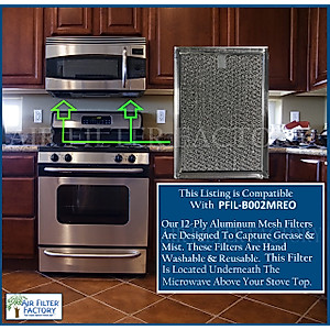 2-Pack Air Filter Factory Replacement For Sharp PFIL-B002MREO Microwave Oven Aluminum Grease Filters