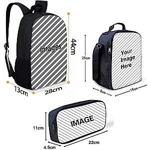KEIAHUAN Kids School Bag American Flag Deer Hunting Camo Teen Girls Boys Toddler Bookbag Sturdy Backpack with Lunch Bag and Pencil Bag