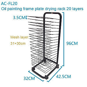 YSCMX Mobile Art Drying Rack for Classroom Drying Rack for Art Drying Rack for Art Metal Wire Work Display Rack, Art Carts with Wheels for Classroom Art Studios and Home Use. Drying & Print Racks