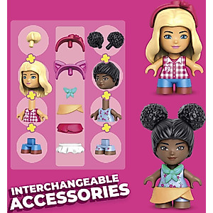 MEGA Barbie Toy Building Set, Farmer's Market with 3 Barbie Micro-Dolls, 4 Barbie Pets and Accessories, Easy to Build Set for Ages 4 and Up