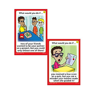 Super Duper Publications | What Would You Do at School If… Fun Deck | Social Skills Flash Cards | Educational Learning Materials for Children