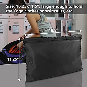 Beautyflier Water Resistant Wet Dry Bags, Reusable Bags for Baby Cloth Diapers, Stroller, Washable Travel Bags, Beach, Pool, Gym Bag for Swimsuits & Wet Clothes (Black, 16.25x11.5")