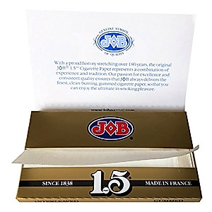 1.5 JOB Rolling Papers, 5 Pack Bundle, 120 Paper Leaves Total