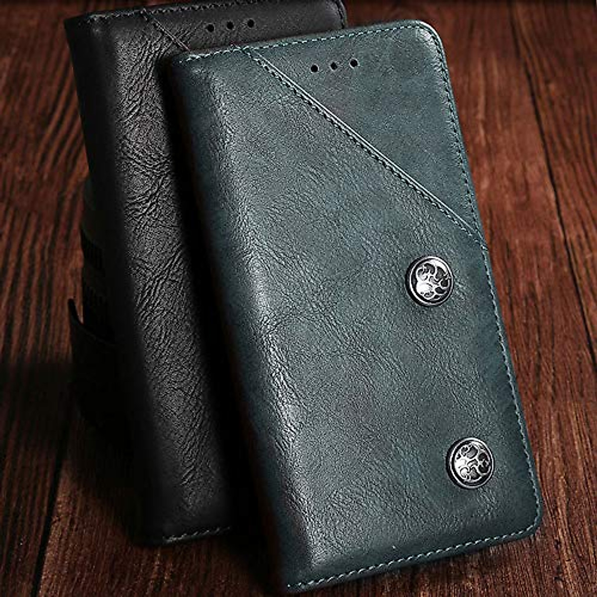 YLYT Shockproof - Red Flip Leather TPU Silicone Retro Cover with Stand Wallet Case for Oppo Reno2 6.5 inch with Card Slots