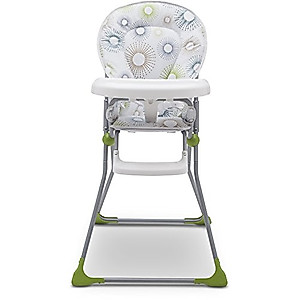 Delta Children EZ-Fold High Chair for Babies and Toddlers - Compact High Chair with Adjustable Tray, Starburst