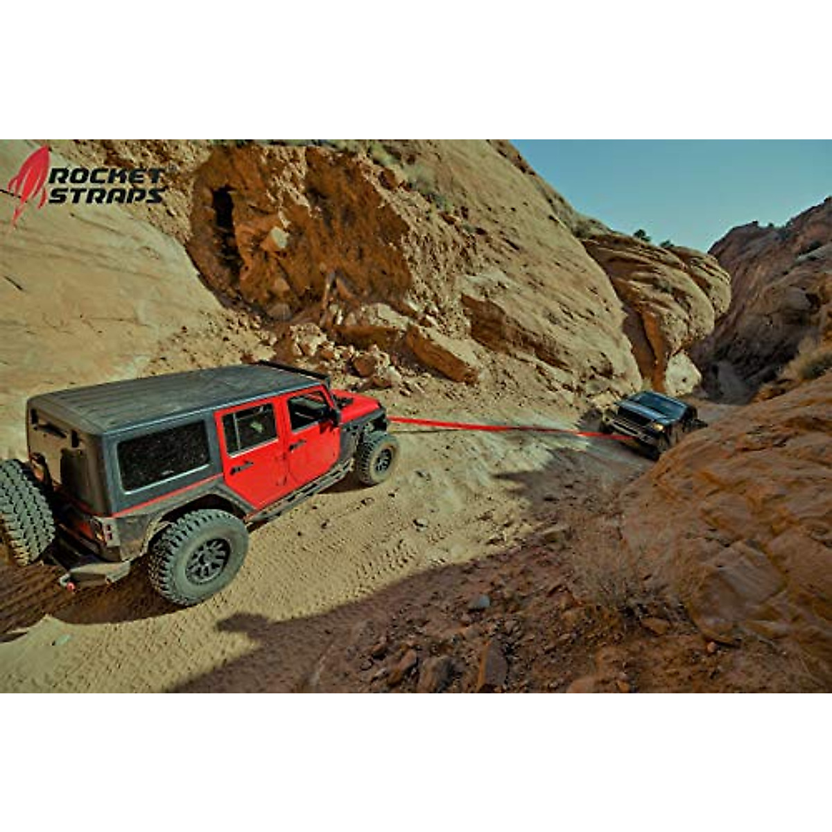 Rocket Straps Tow Strap - Premium Heavy Duty 3" x 30' Recovery Tow Strap | 30,000 LBS Capacity Recovery Strap | Vehicle Tow Straps with Protected Loop Ends | Emergency Off Road Towing Rope