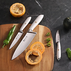 Cangshan L1 Series 1026924 German Steel Forged 3-Piece Starter Knife Set, White
