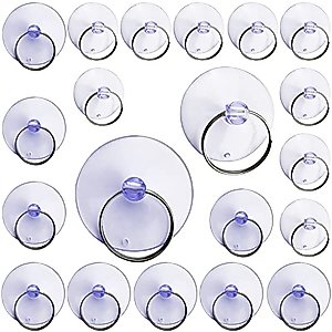 JianLing 20pcs Plastic Suction Cup with Ring Transparent Key Ring Suction Cups Sucker for Window Kitchen Wall Hook Hanger (10pcs 35mm + 10pcs 40mm)