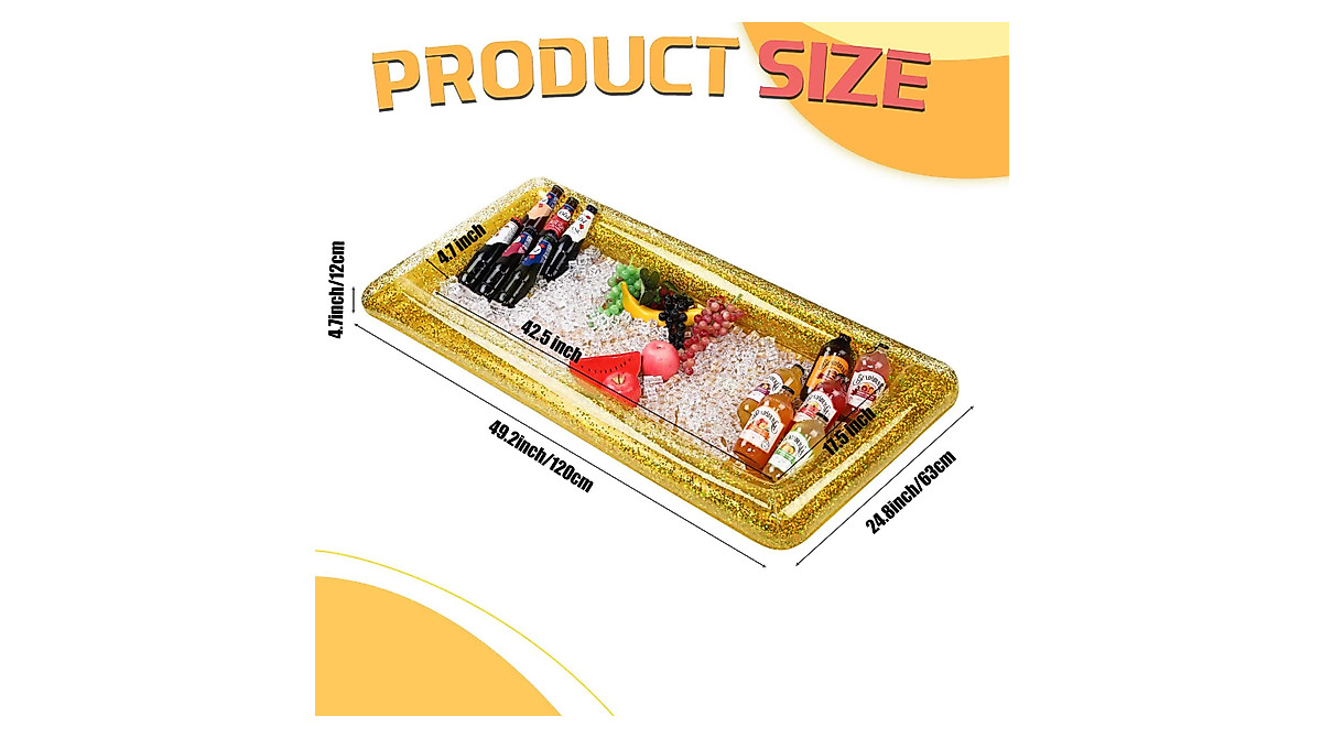 Sparkle Your Party! Gold Inflatable Buffet Cooler Tray