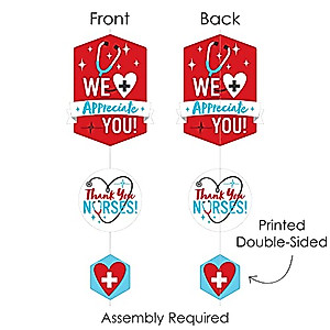 Big Dot of Happiness Thank You Nurses - Nurse Appreciation Week DIY Dangler Backdrop - Hanging Vertical Decorations - 30 Pieces