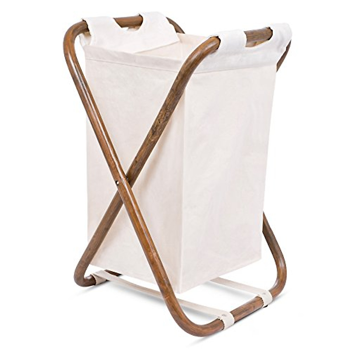 BIRDROCK HOME Single Rattan Laundry Hamper - Machine Washable Canvas Lining - Lightweight and Foldable - Removable Bag - Organizer