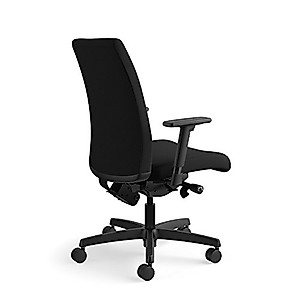 HON Ignition Series Mid-Back Work Chair - Upholstered Computer Chair for Office Desk, Black (HIWM3)