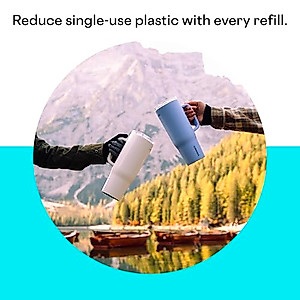 Corkcicle Cruiser Insulated Tumbler with Handle and Straw, Capri Blue, 40 oz – Reusable Water Bottle Keeps Beverages Cold for 20 Hours, Hot for 9 Hours – Cupholder Friendly, Spill Proof Tumbler