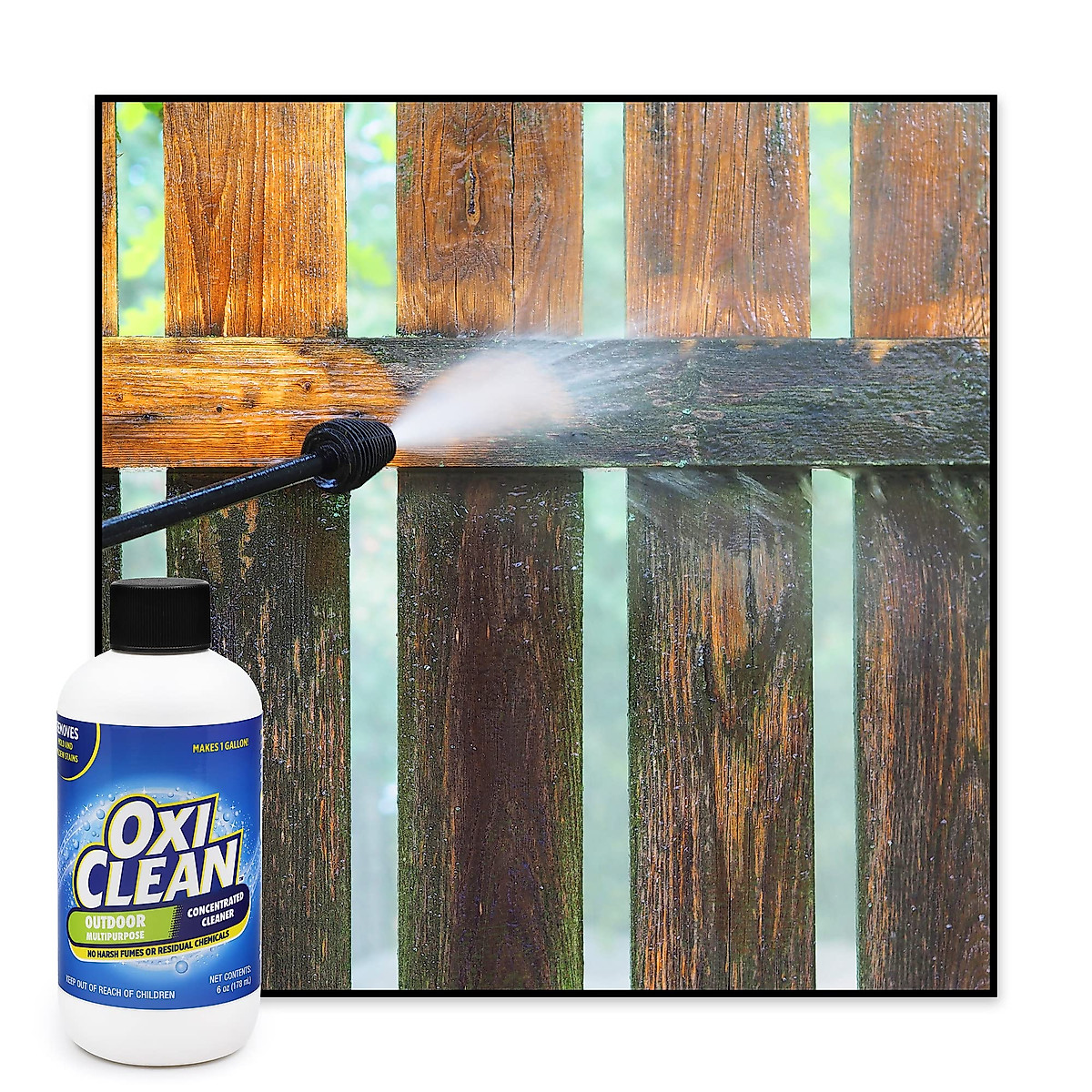 OxiClean - Outdoor Multipurpose Super Concentrated Cleaner - Makes 1 Gallon - Stain Remover - Driveway Cleaner for Concrete - Degreaser for Cement, Brick, Vinyl, and Patio Furniture (6oz = 1 Gallon)
