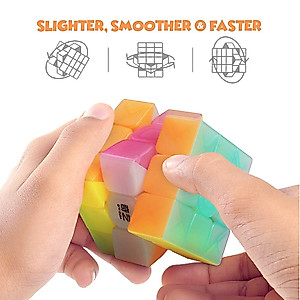 D-FantiX QY Toys Warrior W 3x3 Speed Cube Jelly 3x3x3 Magic Cube Puzzles Transparent Pastel Color