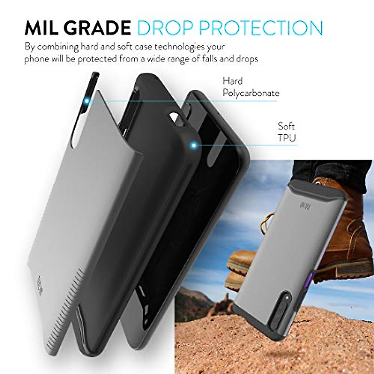 TUDIA Merge Designed for Huawei Honor 9X Pro/Huawei Y9s Case with Dual Layer Protection (Metal Slate)