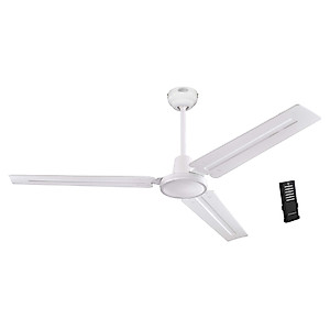 Westinghouse 7237900 Jax, Modern Industrial Style Ceiling Fan with Remote Control, 56 Inch, White Finish