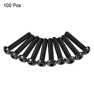 uxcell M5x30mm Hex Socket Button Head Cap Bolts Screws Carbon Steel 100pcs