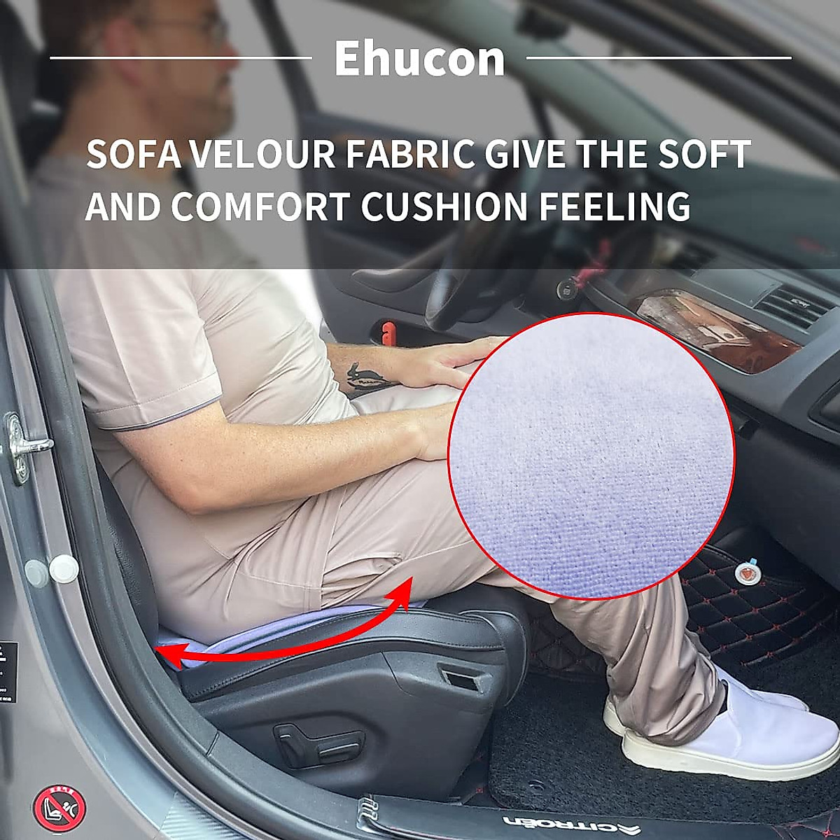 Ehucon 360 Degree Swivel Seat Cushion for Car,Rotating Seat Cushion Pivot Disc Pad for Elderly,Swivel Car Seat Chair Assist to Turning Easily from Bed to Wheelchair