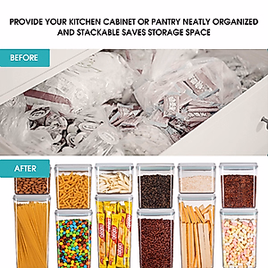Vhorate Pop Containers for Food Storage, Pop Top Food Storage Containers with Lids BPA Free, Airtight Container Sets for Pantry,Kitchen 4PCS