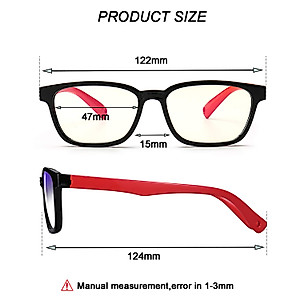 AHXLL Kids Blue Light Blocking Glasses 2 Pack, Anti Eyestrain & UV Protection, Computer Gaming TV Phone Glasses for Boys Girls Age 3-9 (Transparent Purple+ Transparent Pink)