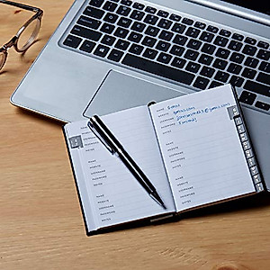 Eccolo Password Keeper Book with Alphabetical Tabs, Discrete Computer and Website Login Password Book and Organizer, Hardcover Pocket Size Journal Notebook for Everyday Use (Black, 5.75x4 inches)