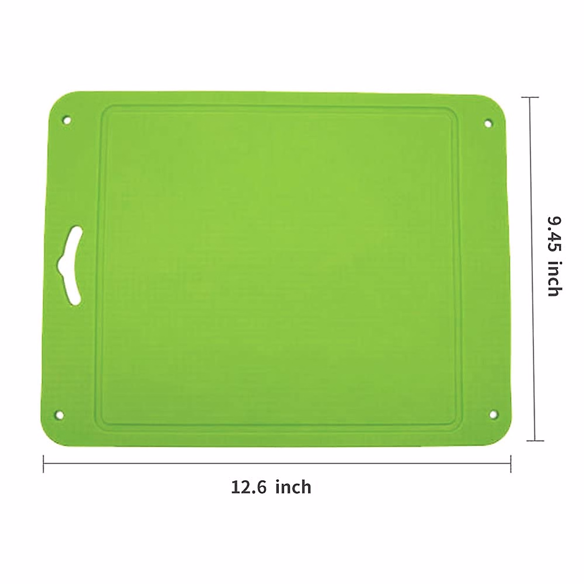Kingneed Silicone Chopping Mat Flexible Thick Cutting Board Food Grade Material Odorless Two Sided Non-Slipping 0.15 inch Thickness, 12.6 x 9.6 inch for Kitchen (Fluorescent green)