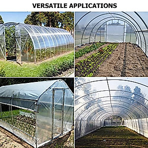 Doniks Clear Greenhouse Film Plastic Sheeting 6 Mil Thickness,Greenhouse Cover Polyethylene Plastic,5 Year UV Resistant Film Hoop Green12 x25ft,for Gardening, Farming, Agriculture, Garden