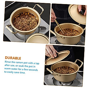 KICHOUSE Instant Noodle Pot Ramen Pot with Lid Metal Cooking Utensils Korean Pots for Cooking Soup Cooker Korean Ramen Pot with Lid Ramyun Pot Ramen Cooking Utensils Small Pot Ramen Cooker