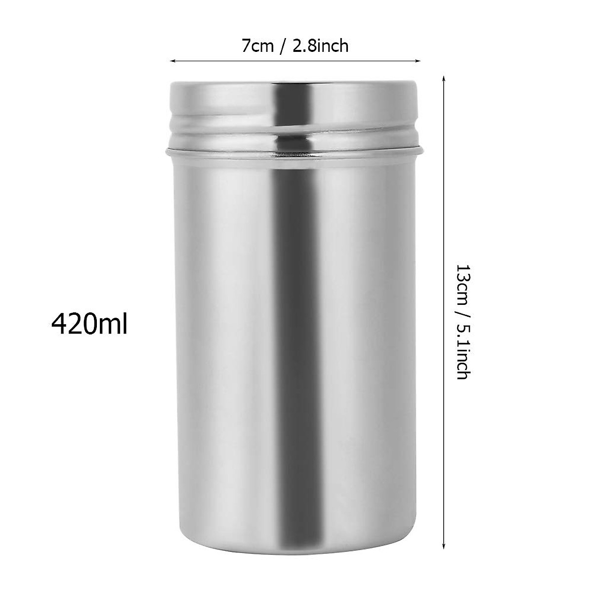 UPQRSG Stainless Steel Sealed Storage Jar, Portable Tea Coffee Beans Container, Metal Waterproof Small Bottle Multipurpose Container, Kitchen Cup for Tea Coffee Sugar Seasoning Storage[L]