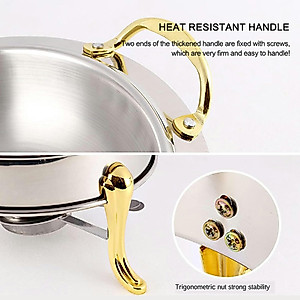 FLTRGO Stainless Steel Chafing Dish Set Round Durable Buffet Warmer Tray with Lid and Chafing Fuel Holder for Kitchen Party Banquet - Without Water Pan