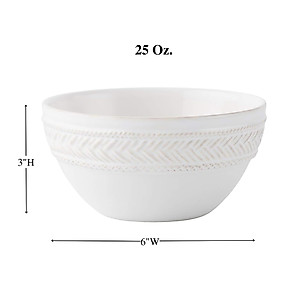 Juliska Le Panier Whitewash Cereal/Ice Cream Bowl