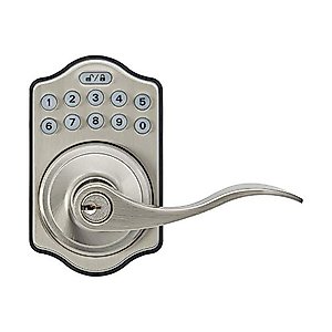 Amazon Basics Electronic Keypad Entry Lever Door Lock, Satin Nickel, 7.83 cm x 12.91 cm