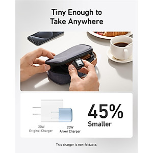 Anker USB C Charger Block 20W, Anker 511 Charger (Nano Pro), PIQ 3.0 Compact Fast Charger for iPhone 15/15 Plus/15 Pro/15 Pro Max, 14/13/12 Series, Galaxy, Pixel 4/3, iPad (6 ft USB-C Cable Included)