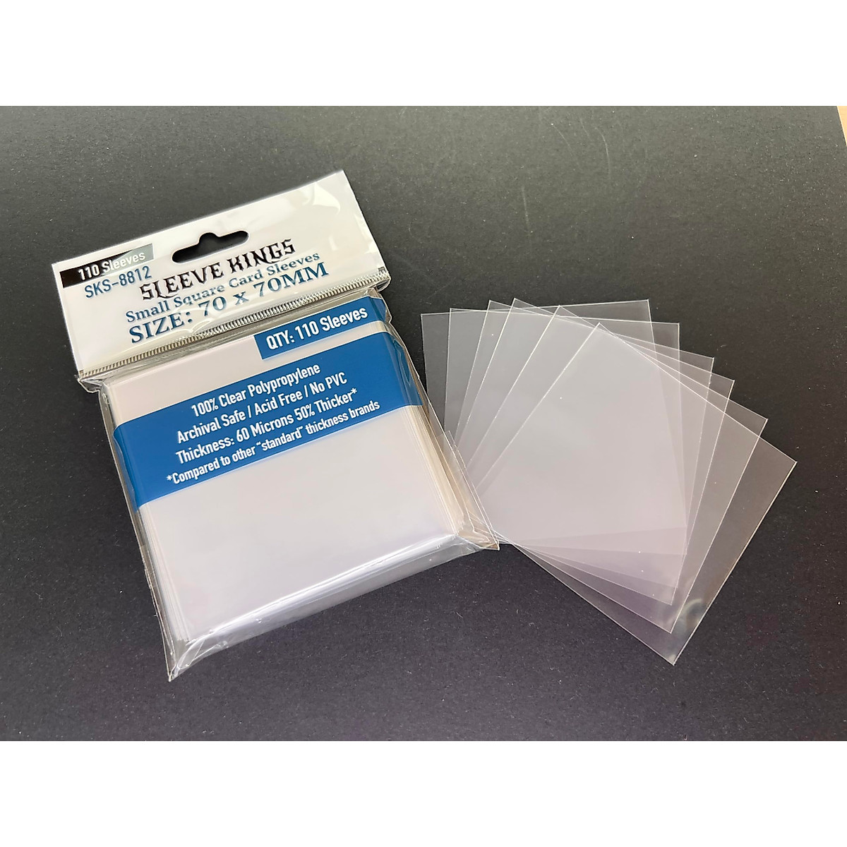 Sleeve Kings Small Square Card Sleeves (70x70mm) - 110 Pack, 60 Microns