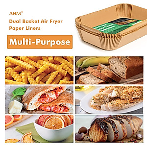 Air Fryer Parchment Paper Liners for Ninja, 120PCS Air Fryer Liners Disposable Baking Paper Liner Accessories for Ninja Foodi Dual Dz201, Dz401 with 2 Baskets 8.6"X5.5"