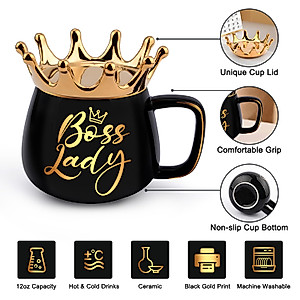 Christmas Gift for Women, Boss Lady Gifts for Women, Employee Appreciation Gifts with Coffee Mugs, Ballpoint Pen, Keychain, Thank You Card, Graduation Christmas Work Anniversary Coworker Gift